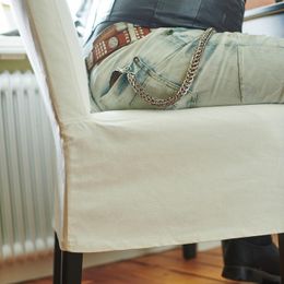 IKEA BERGMUND Stuhl mit halblangem Bezug