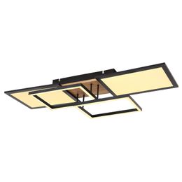 Globo SID Deckenleuchte LED Holzoptik, Schwarz, Weiß, 1-flammig