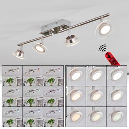hofstein Marsen Deckenleuchte LED Chrom, Nickel-Matt, 4-flammig, Fernbedienung, Farbwechsler