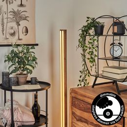 hofstein Salmi Stehleuchte LED Holzoptik, Schwarz, 1-flammig