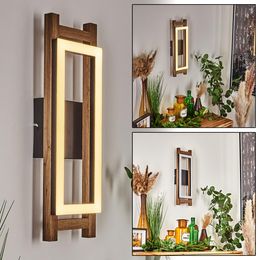 hofstein Ayajasco Wandleuchte LED Holzoptik, Naturfarben, Schwarz, 1-flammig