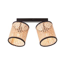 Brilliant Lampe, Wiley Spotbalken 2flg holz hell/schwarz, 2x D45, E14, 60W, K&ouml;pfe schwenkbar