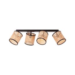 Brilliant Lampe, Wiley Spotbalken 4flg holz hell/schwarz, 4x D45, E14, 42W, K&ouml;pfe schwenkbar