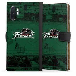 DeinDesign Handyhülle Logo Augsburger Panther Offizielles Lizenzprodukt, Samsung Galaxy Note 10 Plus Hülle Handy Flip Case Wallet Cover, schwarz