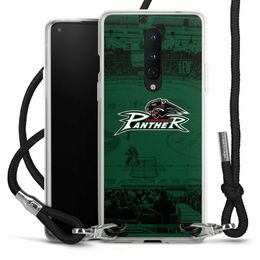 DeinDesign Handyhülle Logo Augsburger Panther Offizielles Lizenzprodukt, OnePlus 8 Handykette Hülle mit Band Case zum Umhängen Cover mit Kette, weiß