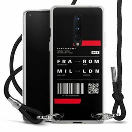 DeinDesign Handyhülle Fanartikel Flugticket Eintracht Frankfurt, OnePlus 8 Handykette Hülle mit Band Case zum Umhängen Cover mit Kette, weiß