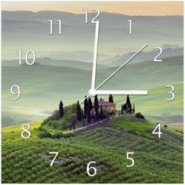 Wallario Wanduhr Toskana in Italien (Aluverbunduhr), mit weißen Zeigern