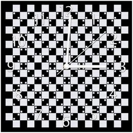 Wallario Wanduhr Optische Täuschung - Illusion - schwarz weiß (Aluverbunduhr), mit weißen Zeigern