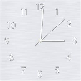 Wallario Wanduhr Weiß (Aluverbunduhr), mit weißen Zeigern