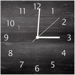 Wallario Wanduhr Dunkler schwarzer Stein - Muster - Steinoptik (Aluverbunduhr), mit weißen Zeigern