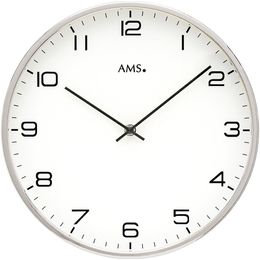 AMS Wanduhr W9658, silberfarben