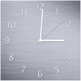 Wallario Wanduhr Muster aus grauen Streifen - Schraffur (Aluverbunduhr), blau, mit weißen Zeigern