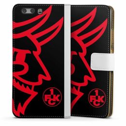 DeinDesign Handyhülle Offizielles Lizenzprodukt 1.FCK Dauerkarte, Huawei P10 Hülle Handy Flip Case Wallet Cover Handytasche Leder, weiß