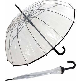 Happy Rain Langregenschirm 14teiliger Regenschirm mit Automatik transparent