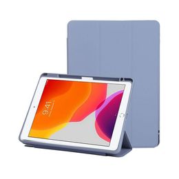 Wigento Tablet-Hülle Für Apple iPad 10.2 2019 / 2020 / 2021 teilbares 3folt Wake UP Smart Cover Lila Tablet Tasche Hülle