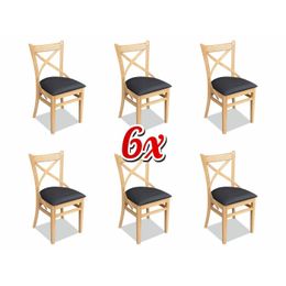 JVmoebel Stuhl, Garnitur Komplett Gruppe 6x Stück Esszimmer Stuhl Set Lehn Stühle