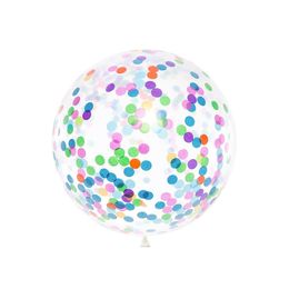partydeco Luftballon, Riesenballon 1m mit buntem Konfetti