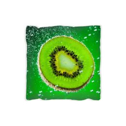 Wallario Dekokissen Grüne Kiwi-Scheibe im Wasser