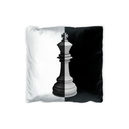 Wallario Dekokissen Schachfigur schwarz-weiß
