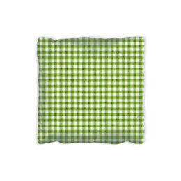 Wallario Dekokissen Muster einer Tischdecke in grün und weiß kariert