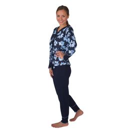 Consult-Tex Pyjama Damen Pyjama Schlafanzug DW311blau aus weicher Baumwolle-Jersey Qualität
