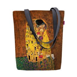 Bertoni Tragetasche The Kiss, Größe passend für A4-Format - Strapazierfähig u. Witterungsbeständig, goldfarben