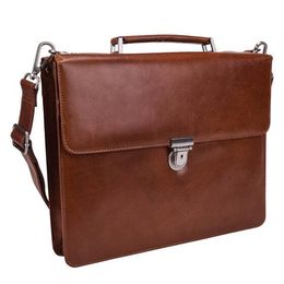 Leonhard Heyden Cambridge Aktentasche Leder 38 cm Laptopfach cognac