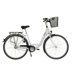 Hawk City Wave Premium Plus White Damen 26 Zoll - Fahrrad mit 3-Gang Shimano Nabenschaltung, Beleuchtung & Ergogriffen