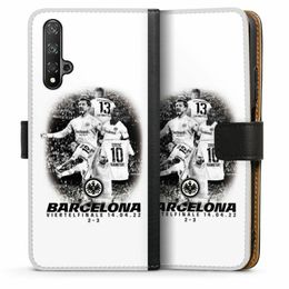 DeinDesign Handyhülle Eintracht Frankfurt Barcelona Offizielles Lizenzprodukt, Huawei Nova 5T Hülle Handy Flip Case Wallet Cover Handytasche Leder