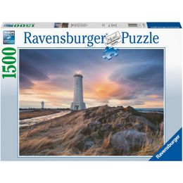 Ravensburger Puzzle Magische Stimmung über dem Leuchtturm von Akranes, Island, 1500 Puzzleteile, Made in Germany, FSC® - schützt Wald - weltweit, bunt