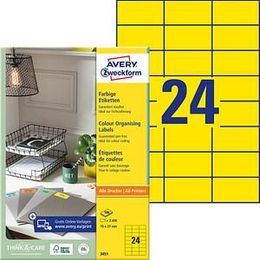 2.400 Avery Zweckform Etiketten 3451 gelb 70,0 x 37,0 mm