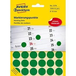 Avery Zweckform Klebepunkte 3376 grün Ø 18,0 mm