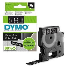 Dymo Schriftband D1 S0720610, 12 mm weiß auf schwarz