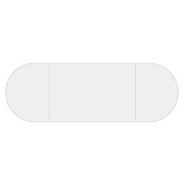Hammerbacher Konferenztisch weiß oval, Rundrohr chrom, 280,0 x 80,0 x 72,0 - 74,0 cm