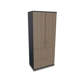 FM Aktenschrank Sidney, 4260649685730 lavagrau, eiche 2 Fachböden 80,0 x 44,2 x 186,9 cm