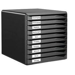 Leitz Schubladenbox Formular-Set schwarz 5294-00-95, DIN A4 mit 10 Schubladen