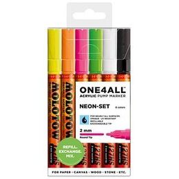 MOLOTOW NEON-SET Acrylstifte farbsortiert 2,0 mm, 6 St.