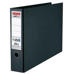 Herlitz maX.file Ordner schwarz marmoriert Karton 7,5 cm DIN A3 quer