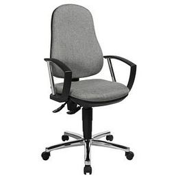 Topstar Bürostuhl Support® P Deluxe, 8179AG23 Stoff grau, Gestell chrom