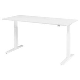 Hammerbacher XMKA19 elektrisch höhenverstellbarer Schreibtisch weiß rechteckig, C-Fuß-Gestell weiß 180,0 x 80,0 cm