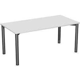 geramöbel geramöbel Flex Schreibtisch lichtgrau, anthrazit rechteckig, 4-Fuß-Gestell grau 160,0 x 80,0 cm