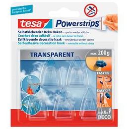 Tesa Powerstrips TRANSPARENT Klebehaken für max. 200,0 g 2,0 x 3,5 cm, 5 St.