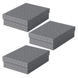 3 ESSELTE Home Aufbewahrungsboxen 8,0 l grau 26,5 x 36,0 x 10,0 cm