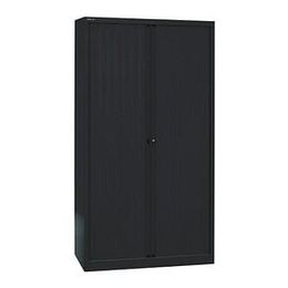 Bisley Rollladenschrank schwarz 4 Fachböden 100,0 x 43,0 x 198,0 cm