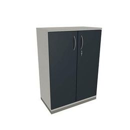 FM Aktenschrank Sidney, 4260429763641 weiß, lavagrau 2 Fachböden 80,0 x 44,2 x 113,3 cm