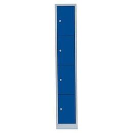 LÜLLMANN LÜLLMANN Schließfachschrank lichtgrau, enzianblau 520411, 4 Schließfächer 31,5 x 50,0 x 180,0 cm