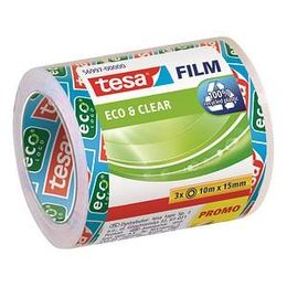 Tesa ECO & CLEAR Klebefilm transparent 15,0 mm x 10,0 m 3 Rollen