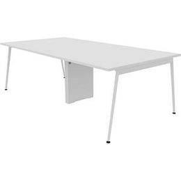 Quadrifoglio Konferenztisch X3 weiß rechteckig, 4-Fuß-Gestell weiß, 240,0 x 120,0 x 75,0 cm