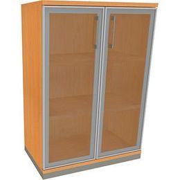 FM Aktenschrank Oldenburg, 4260429767908 buche, Acrylglas satiniert 2 Fachböden 80,0 x 44,2 x 113,3 cm