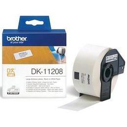 Brother Endlosetikettenrolle für Etikettendrucker DK11208 weiß, 38,0 x 90,0 mm, 1 x 400 Etiketten